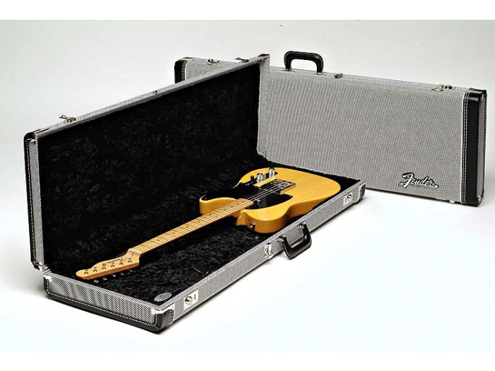 Fender Deluxe Strat/Tele Case. Black Tweed w/ Black Interior